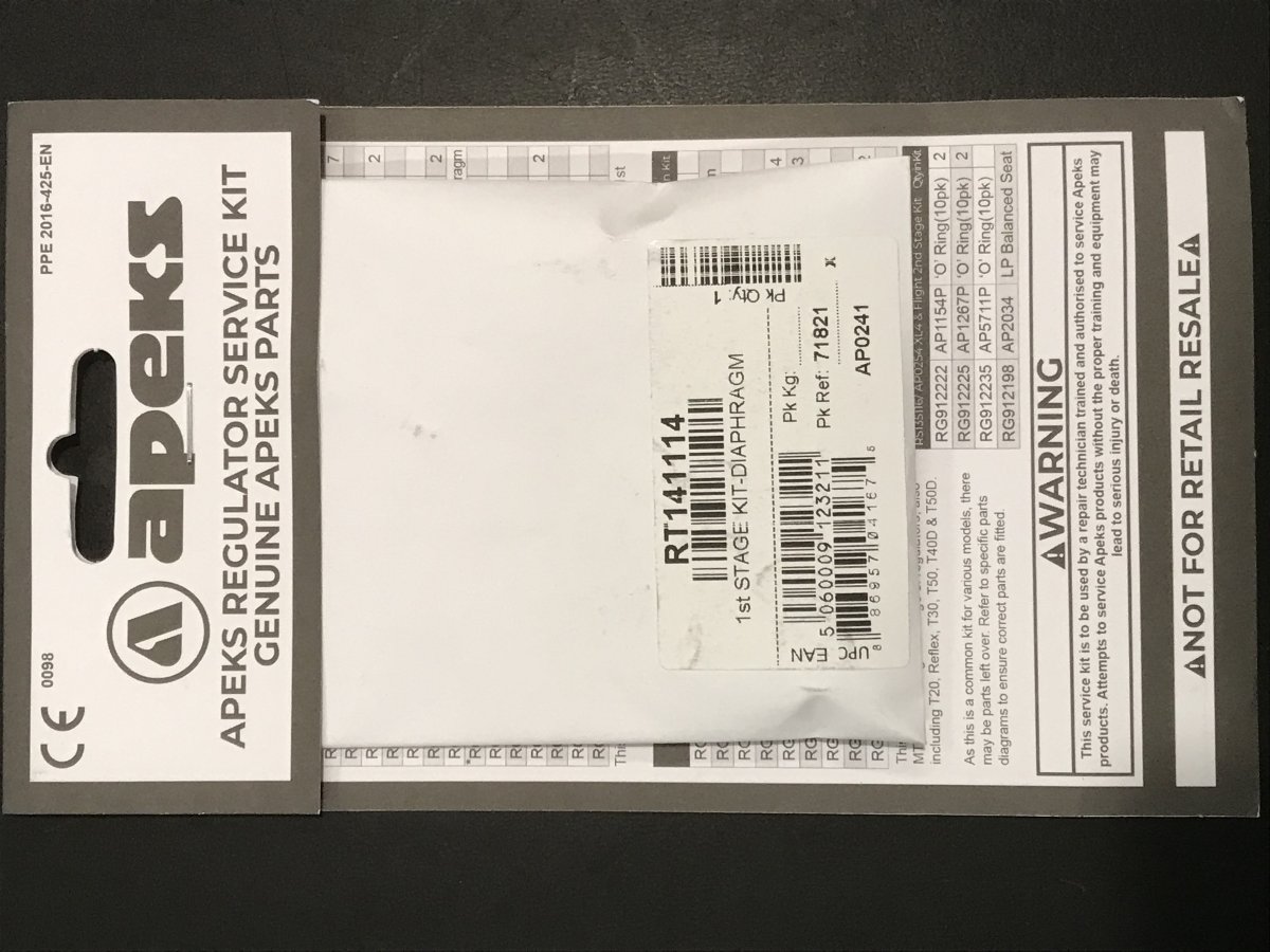 Apeks Regulator Service Kit 1 Stage ( første trin). - Regulator ...